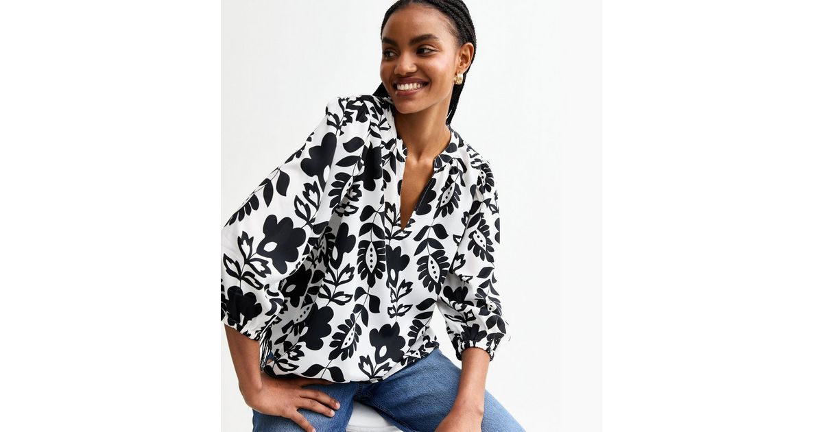 Tall White Floral Print Top | New Look