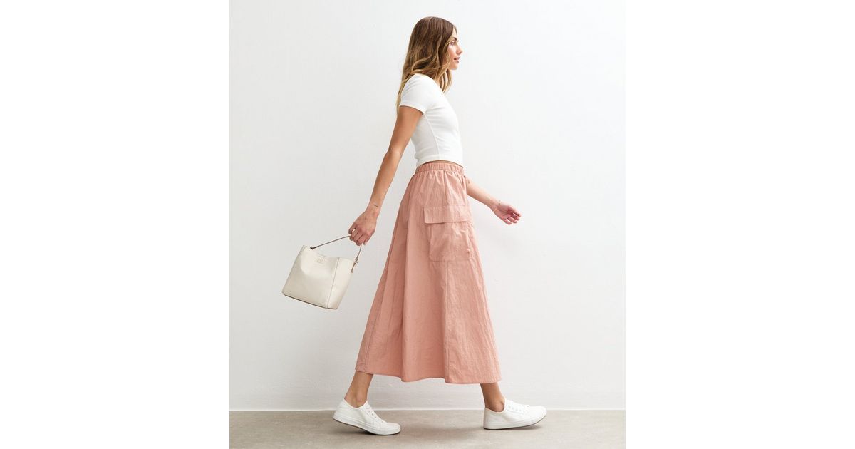 Pink Utility Midi Skirt | New Look