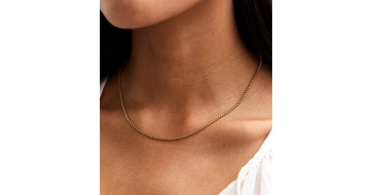 Gold Tone Waterproof Chain Necklace | New Look