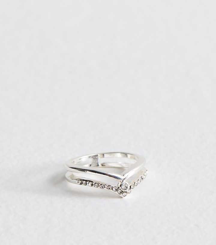 Silver Tone Wishbone Ring | New Look