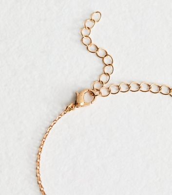Gold Tone Double Heart Link Bracelet New Look