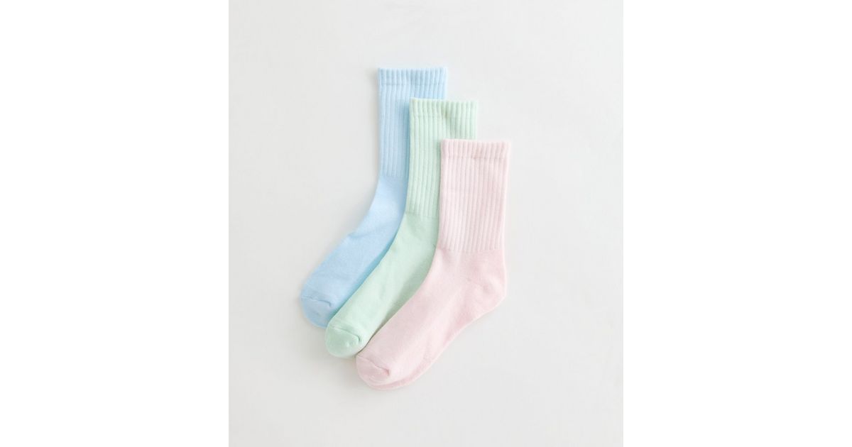 Pack of 3 Multicolour Tonal Tube Socks | New Look
