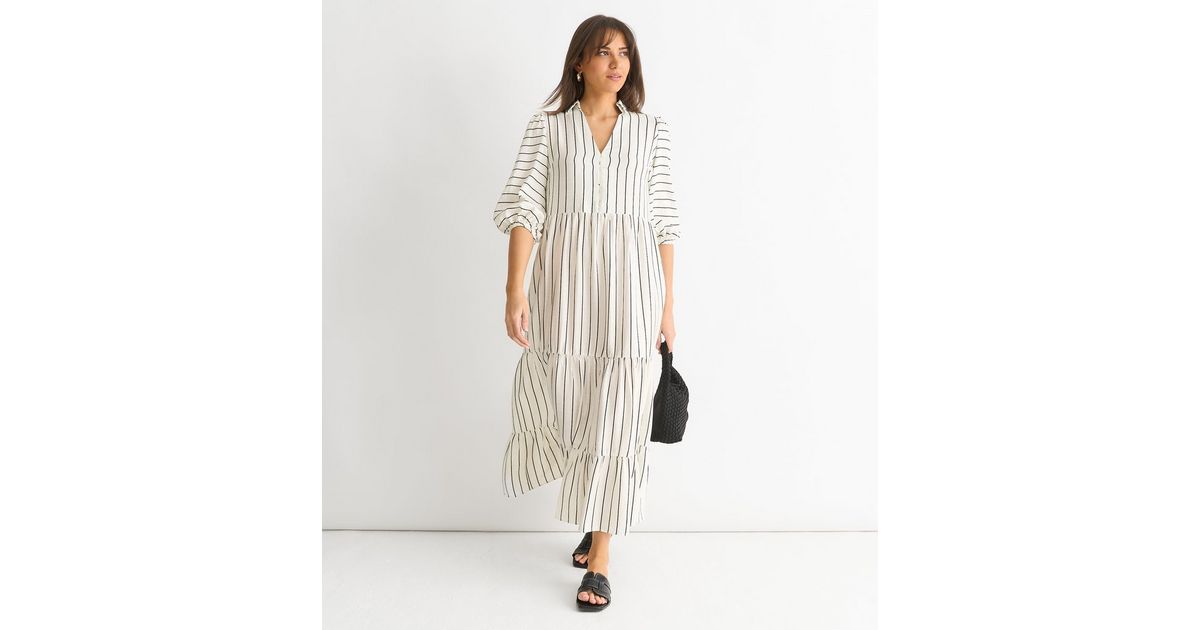 Gini London White Striped Maxi Dress | New Look