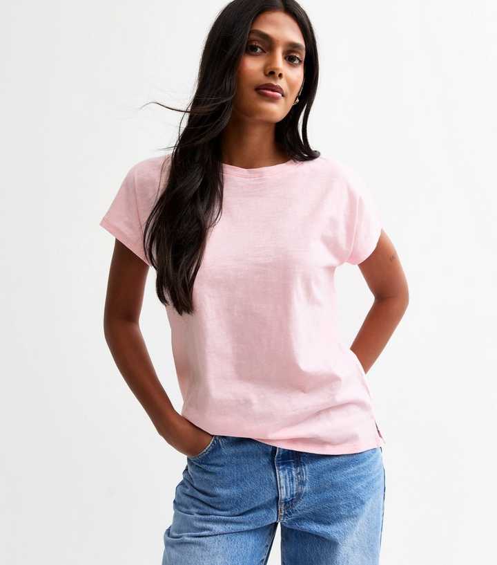 Pink Slit Hem Jersey Top | New Look
