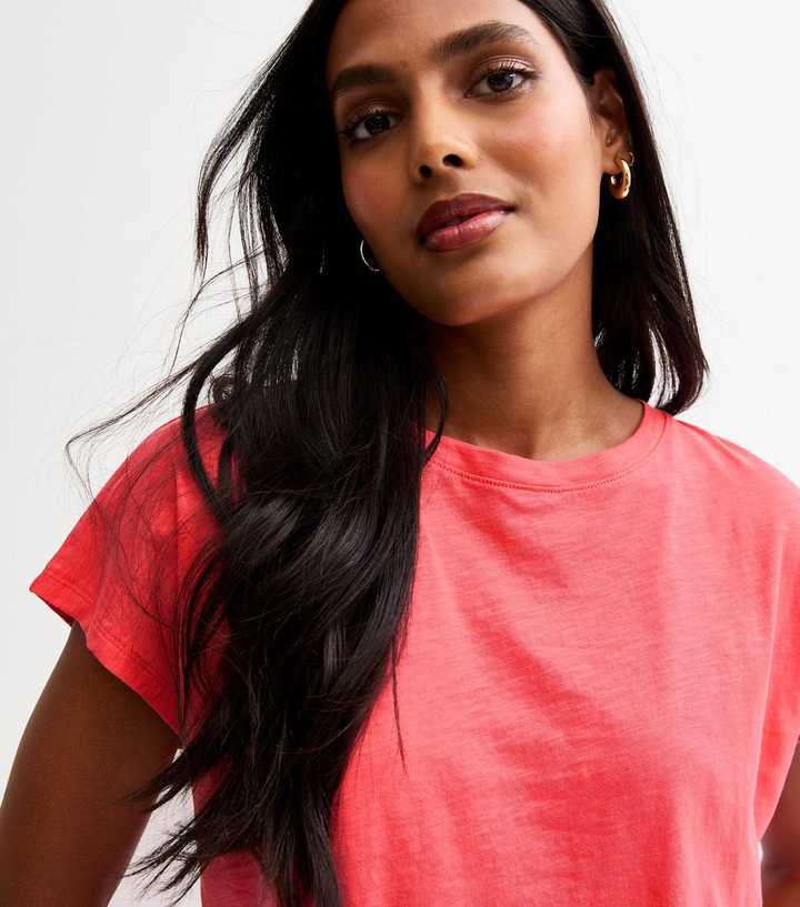 Coral Slit Hem Jersey Top | New Look