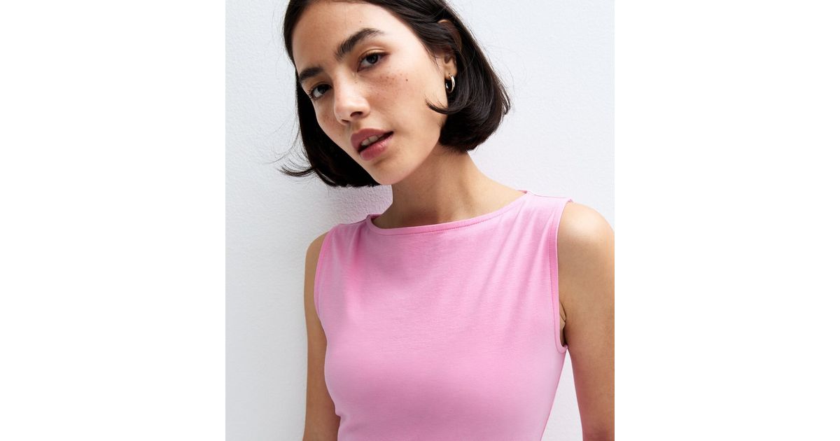 Pink Slash Neck Vest | New Look