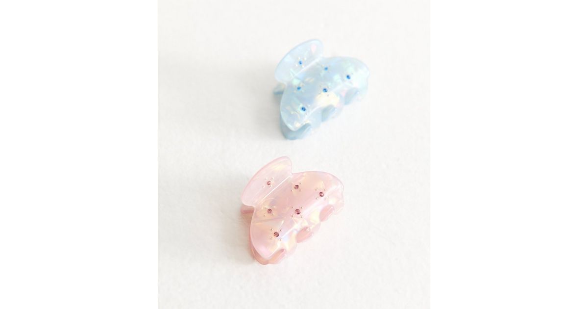 Pack of 2 Multicolour Diamanté Mini Hair Claw Clips | New Look