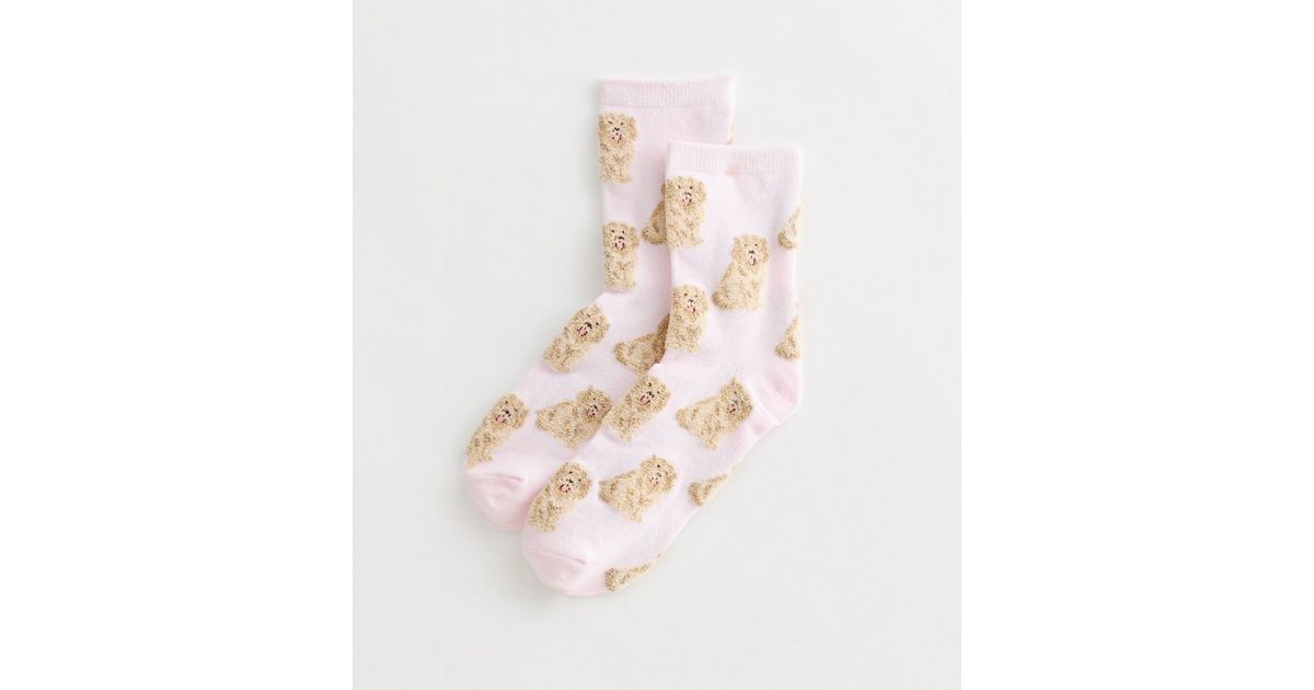 Pink Dog Bouclé Pattern Socks | New Look