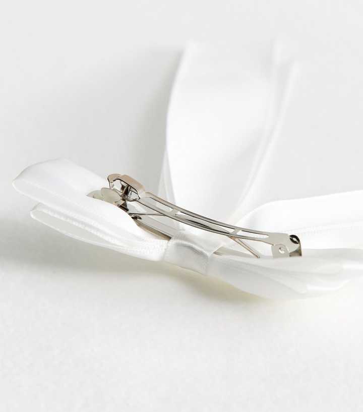 White Bow Amazon.com : White Hair Bow For Women,2pcs Big White Bow For