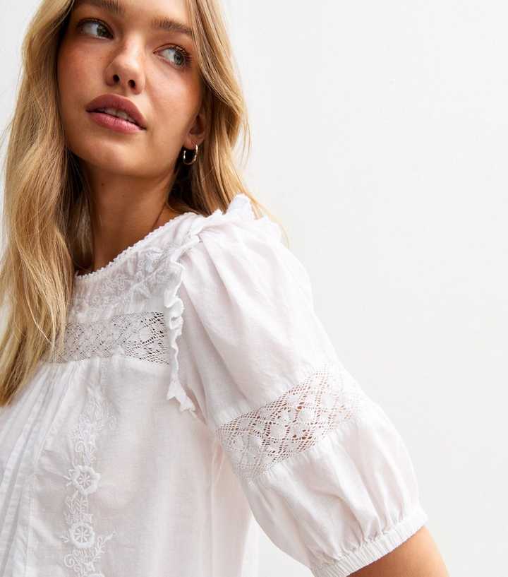White Lace Womens Blouses
