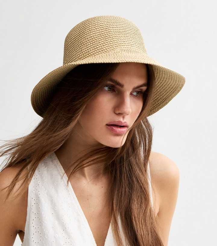 Tan Straw Effect Bucket Hat | New Look