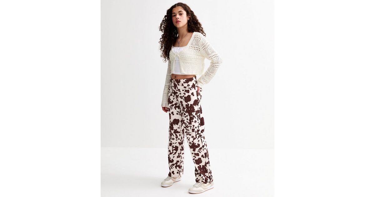 Girls Brown Cow Print Jeans | New Look