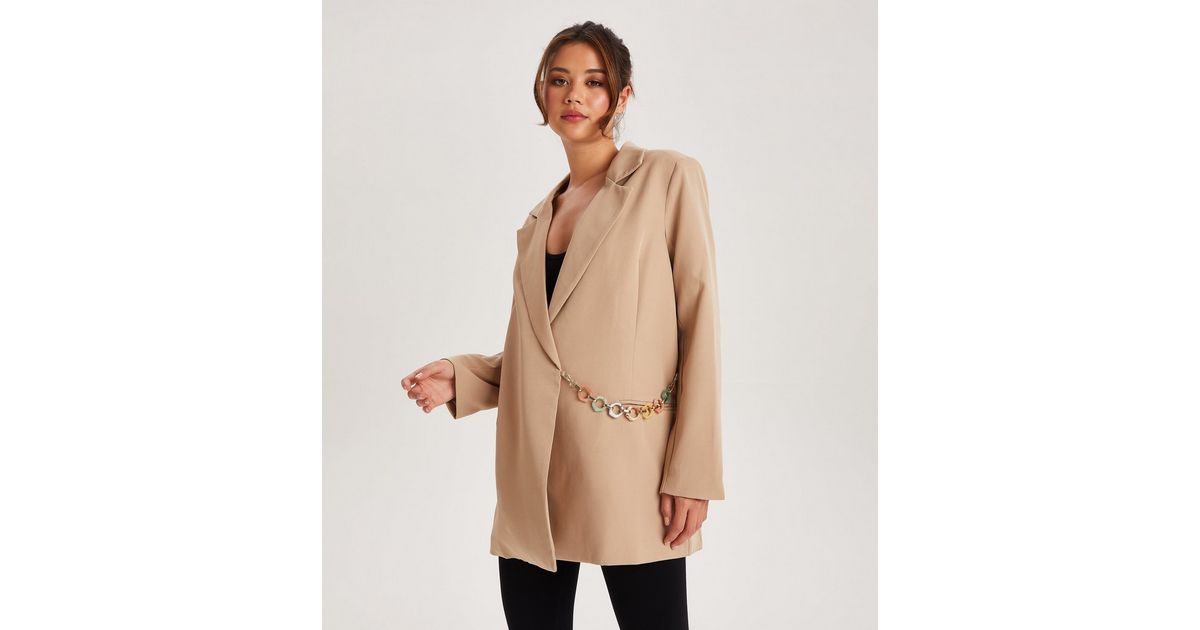 Urban Bliss Stone Wrap Front Blazer | New Look