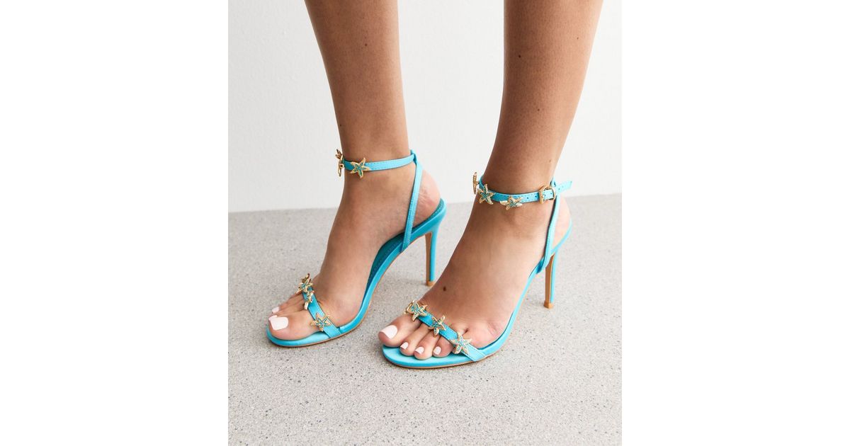 Public Desire Bright Blue Aquamarine Starfish Embellished Sandals | New ...