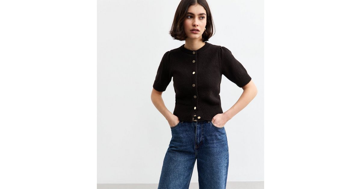 Black Half Sleeve Cardigan | New Look