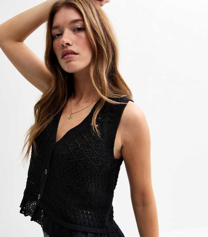 Black Stitch Design Waistcoat | New Look