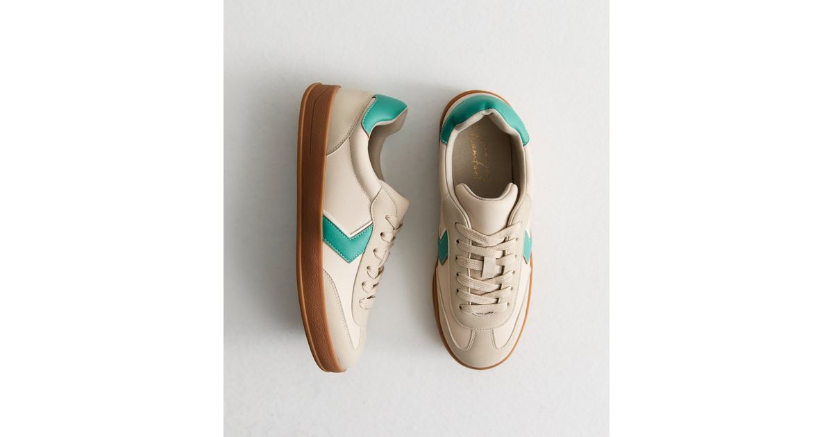 Stone Chunky Sole Trainers | New Look