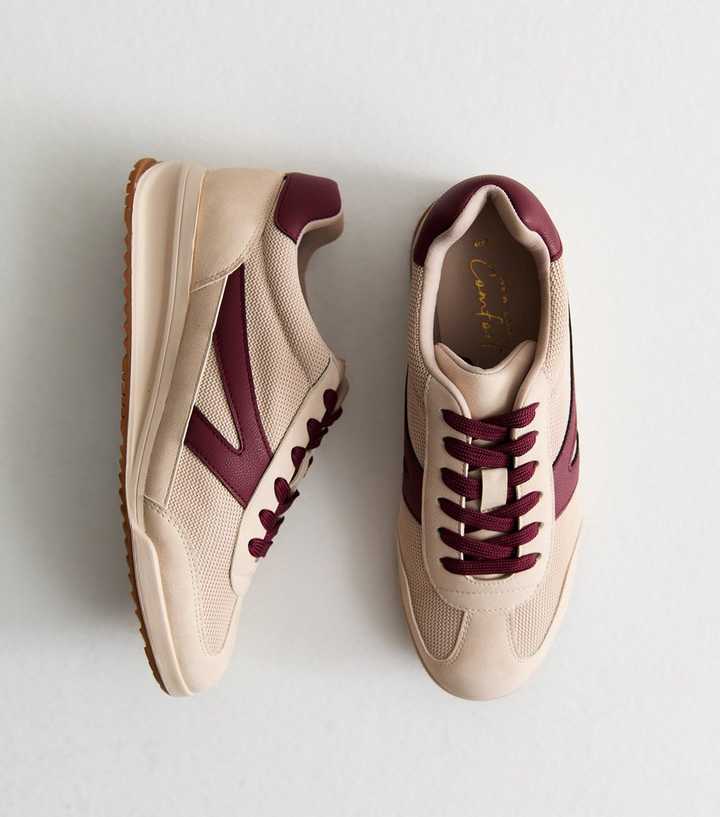 Stone Faux Leather Wedge Trainers | New Look