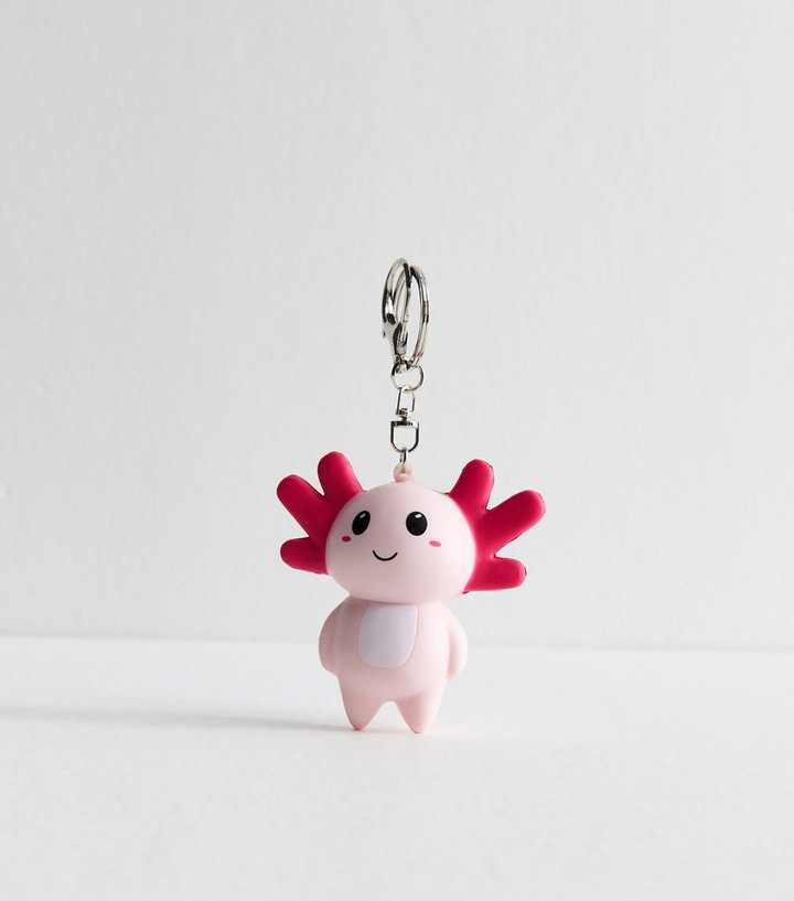 Pink Smiling Axolotl Keyring | New Look