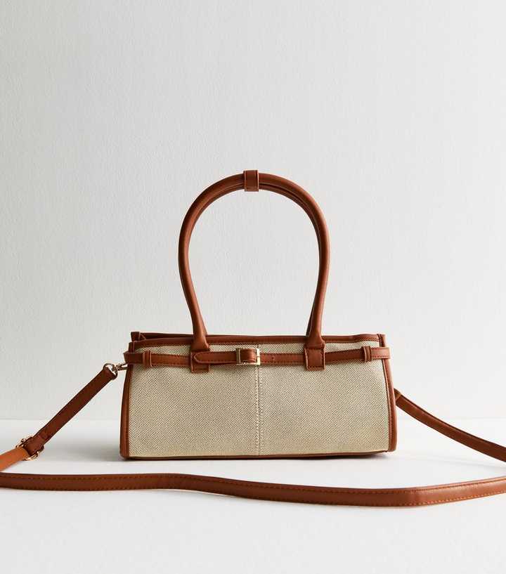 Cream Contrast Trim Canvas Tote Bag | New Look