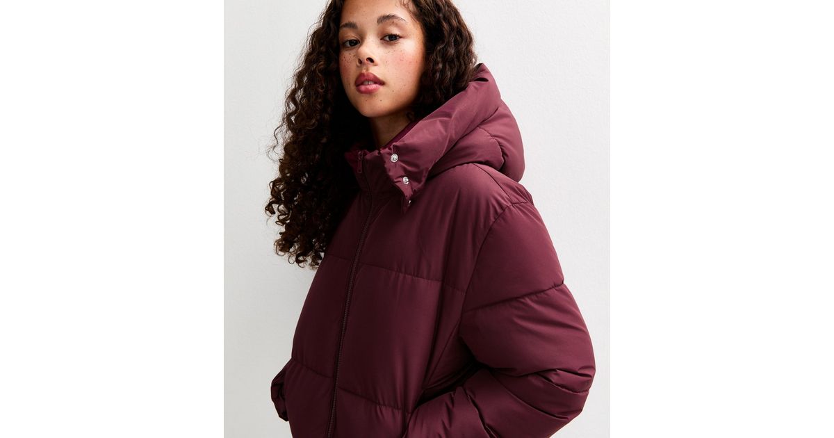 Girls Burgundy Oversized Padded Jacket | New Look