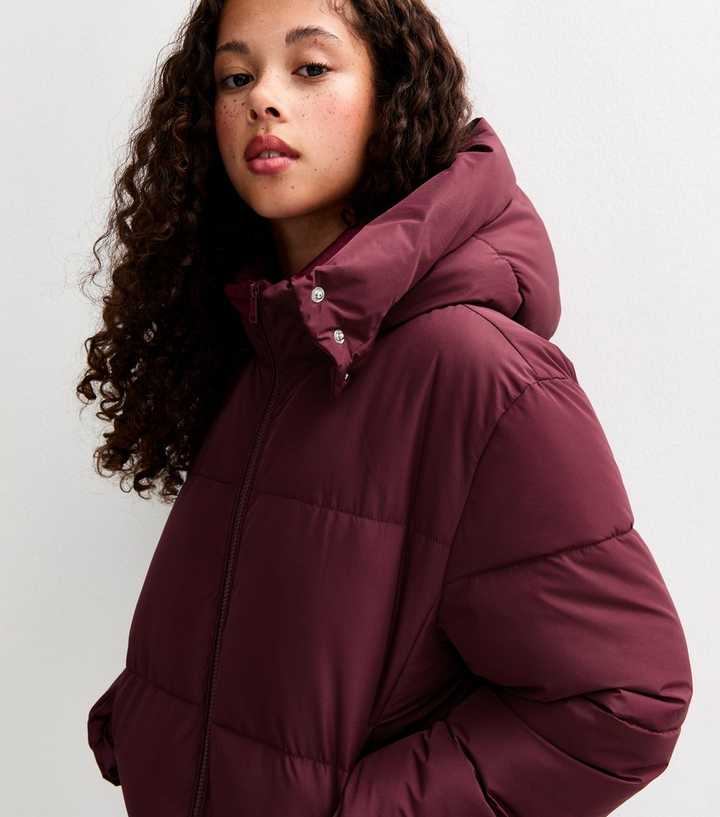 Girls Burgundy Oversized Padded Jacket | New Look