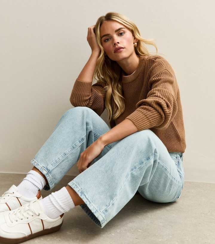 Petite Light Blue Adalae High Waist Wide Leg Jeans | New Look