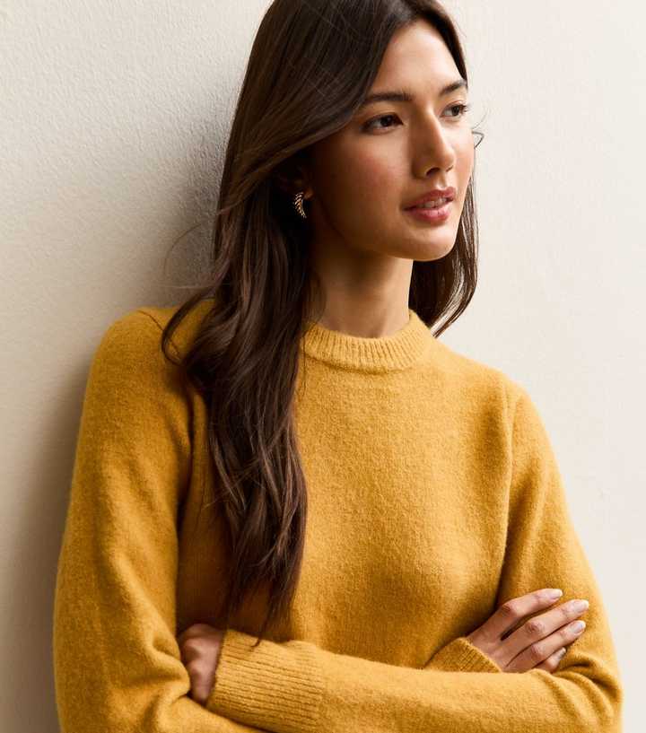 Dark Yellow Crew Neck Jumper | New Look