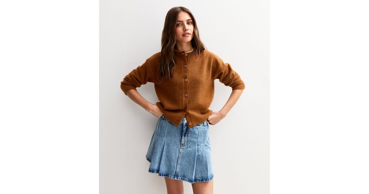 Tan Crew Neck Knit Cardigan | New Look