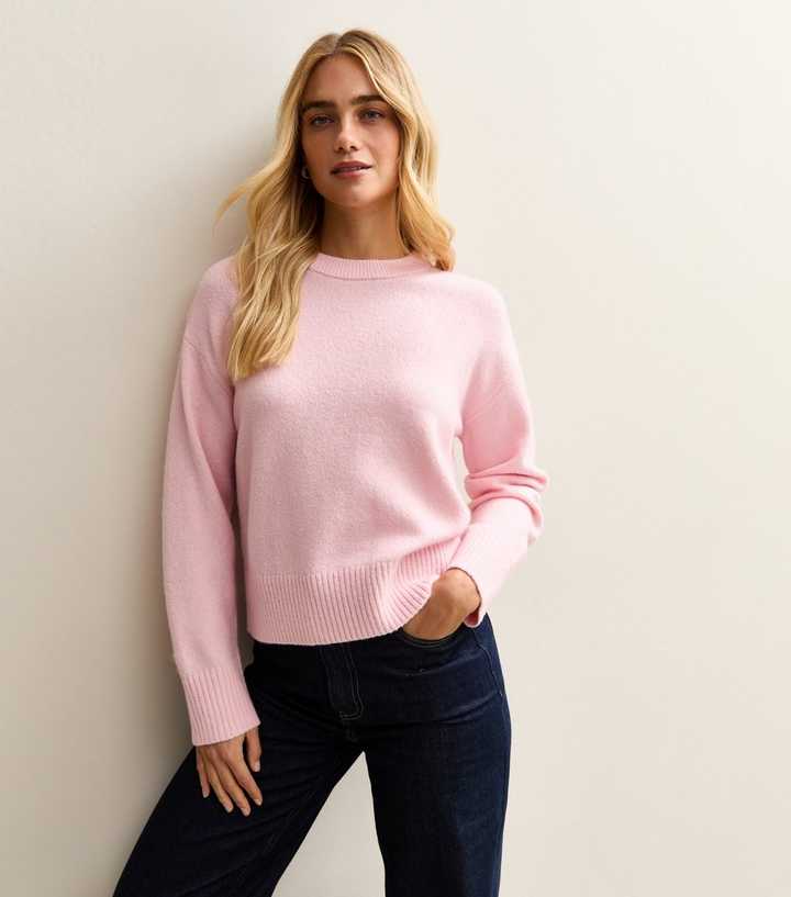 Bright Pink Crew Neck Jumper | New Look