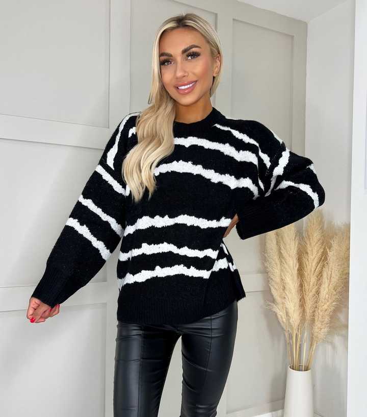 AX Paris Black Striped Jumper | New Look