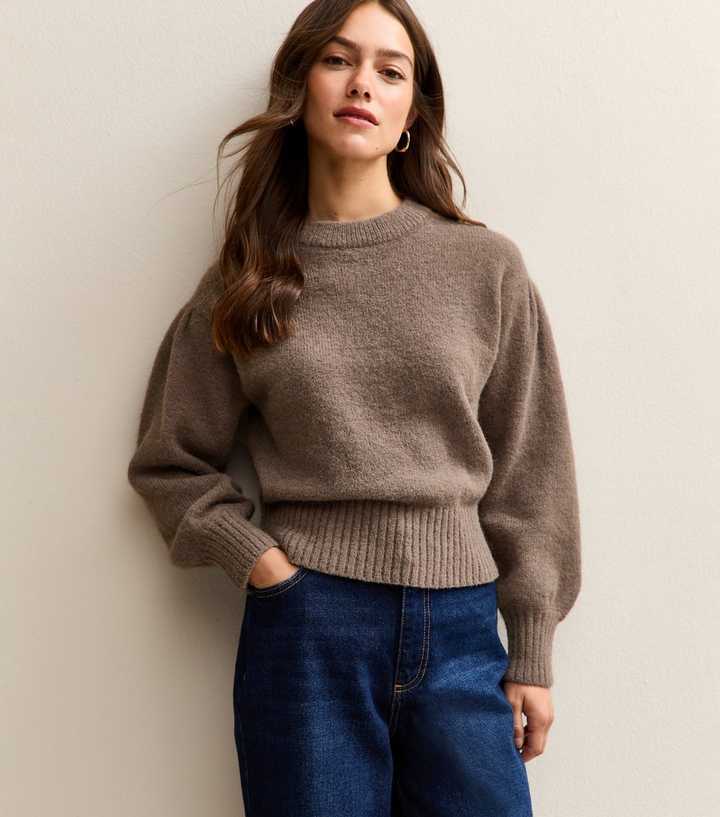 Petite Mink Pleated Sleeve Jumper | New Look