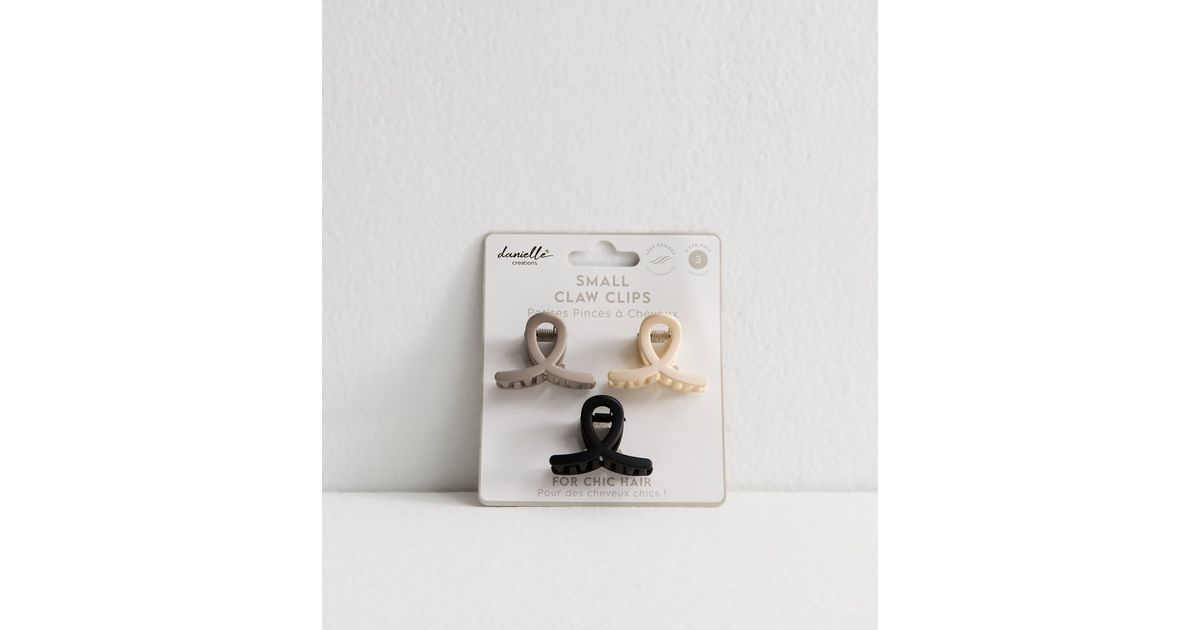 Danielle Creations Mink Pack Of 3 Mini Claw Clips | New Look