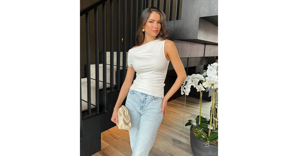 AX Paris Cream Off The Shoulder Draped Top | New Look