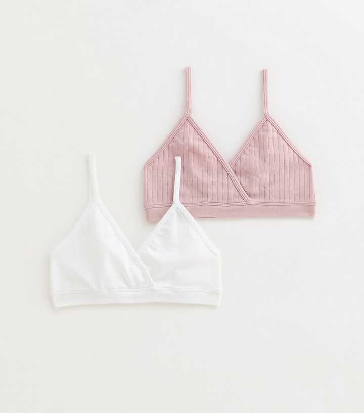 Girls Pack of 2 Light Pink Wide Rib Crop Tops | New Look