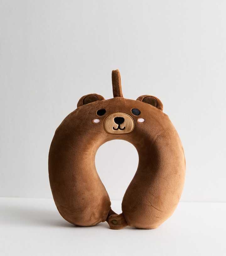 Brown Bear Travel Neck Pillow | New Look
