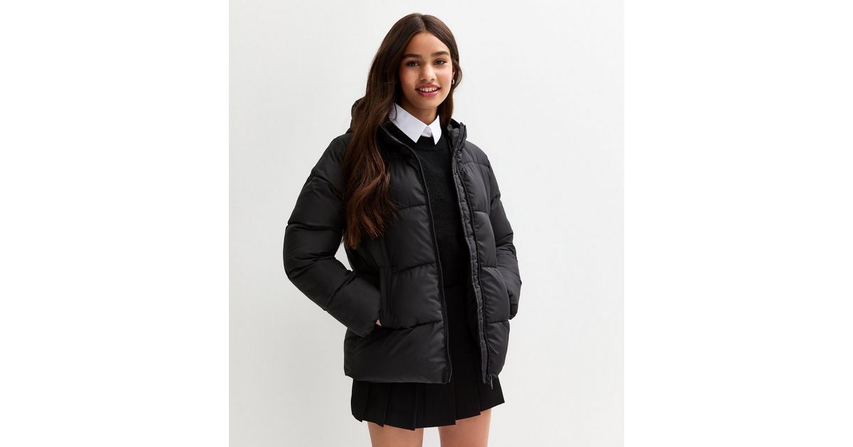 Girls Black Puffer School Jacket | New Look