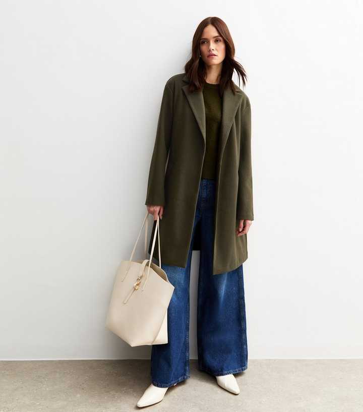 Light Khaki Unlined Tailored Coat | New Look