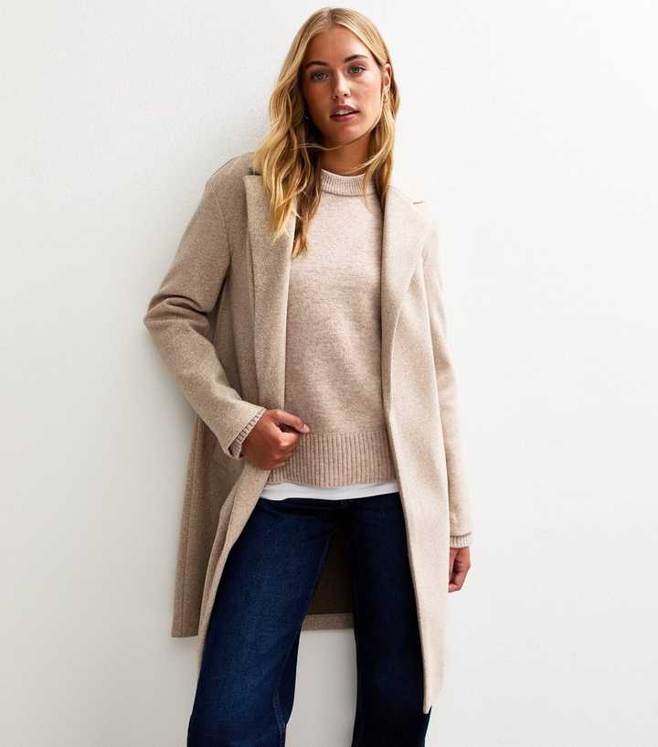 Tall Mink Unlined Open Long Coat | New Look