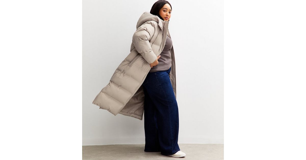 Curves Mink Hooded Longline Puffer Jacket | New Look