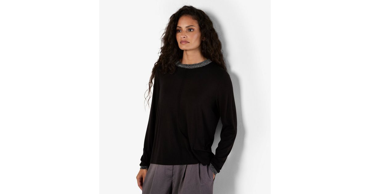 Apricot Black Metallic Trim Top | New Look