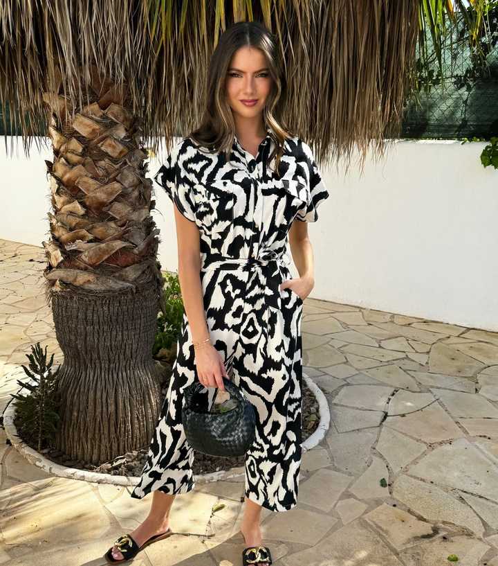 AX Paris Black Abstract Print Jumpsuit | New Look