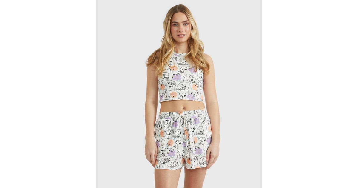 Skinnydip Multicolour Snoopy Vest and Shorts Set | New Look