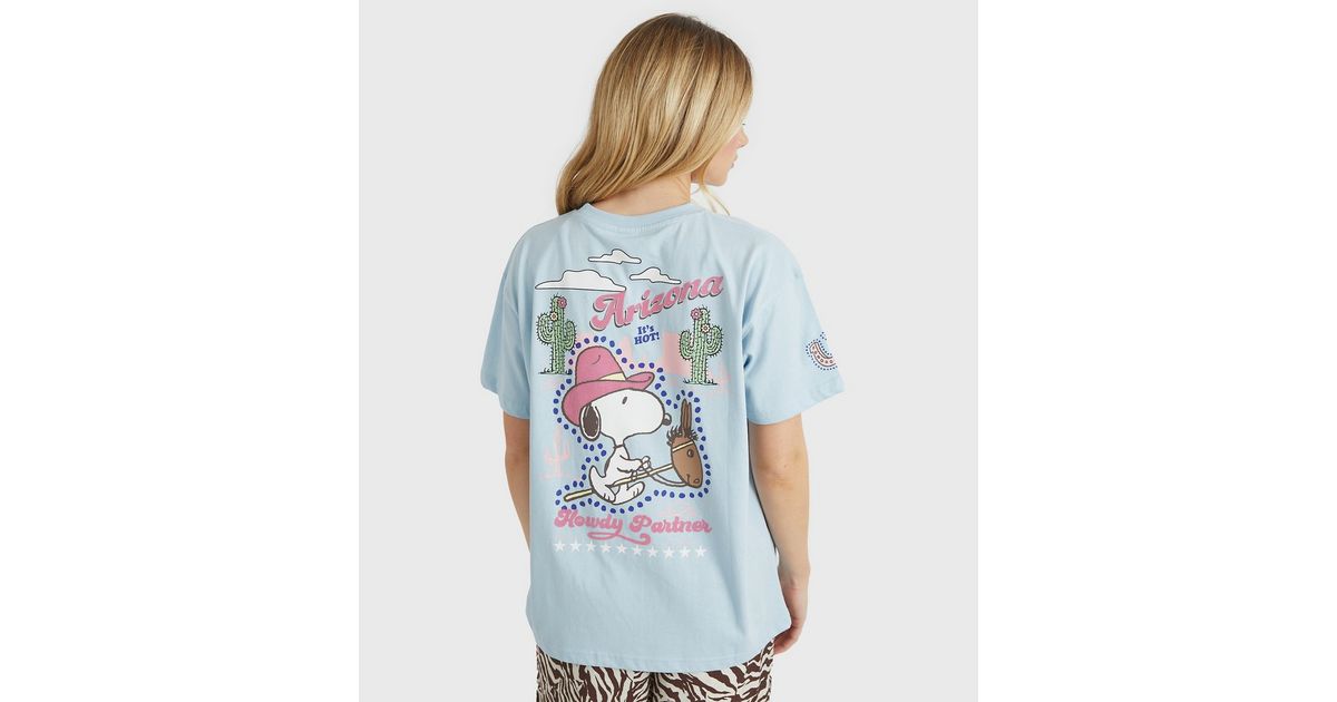 Skinnydip Blue Peanuts Snoopy Howdy T-Shirt | New Look