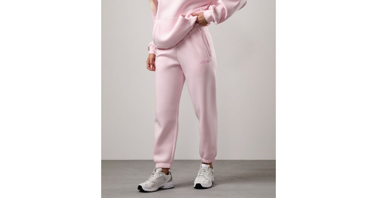 Gym King Pink Embroidered Logo Joggers | New Look