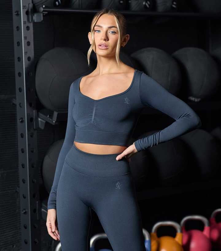 Gym King Bright Blue Sculpt Long Sleeve Top | New Look