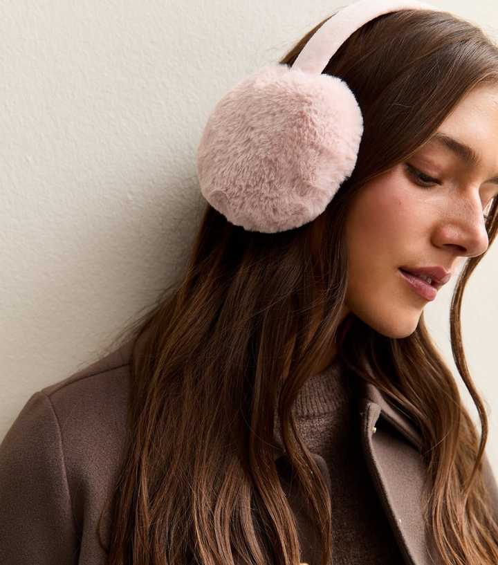 Light Pink Faux Fur Ear Muffs | New Look