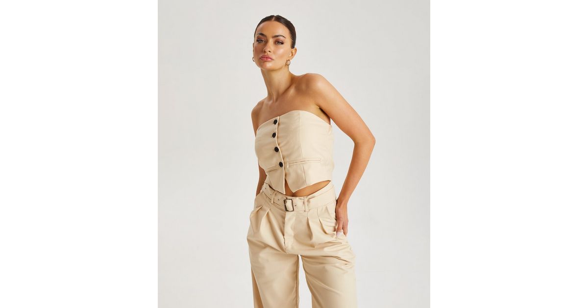 Urban Bliss Stone Button Front Corset Top | New Look