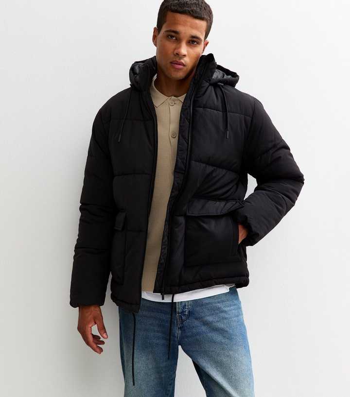 Black Regular Fit Ripstop Puffer Jacket | New Look