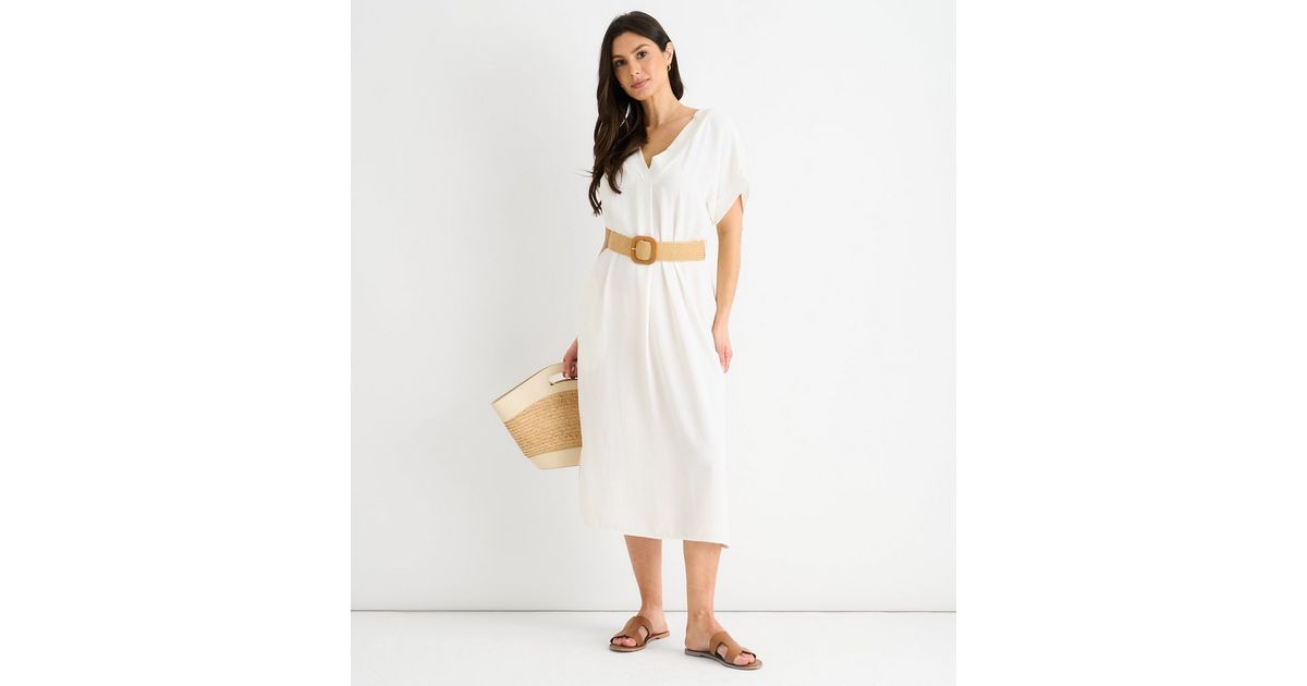 Gini London White Oversized Midi Dress | New Look